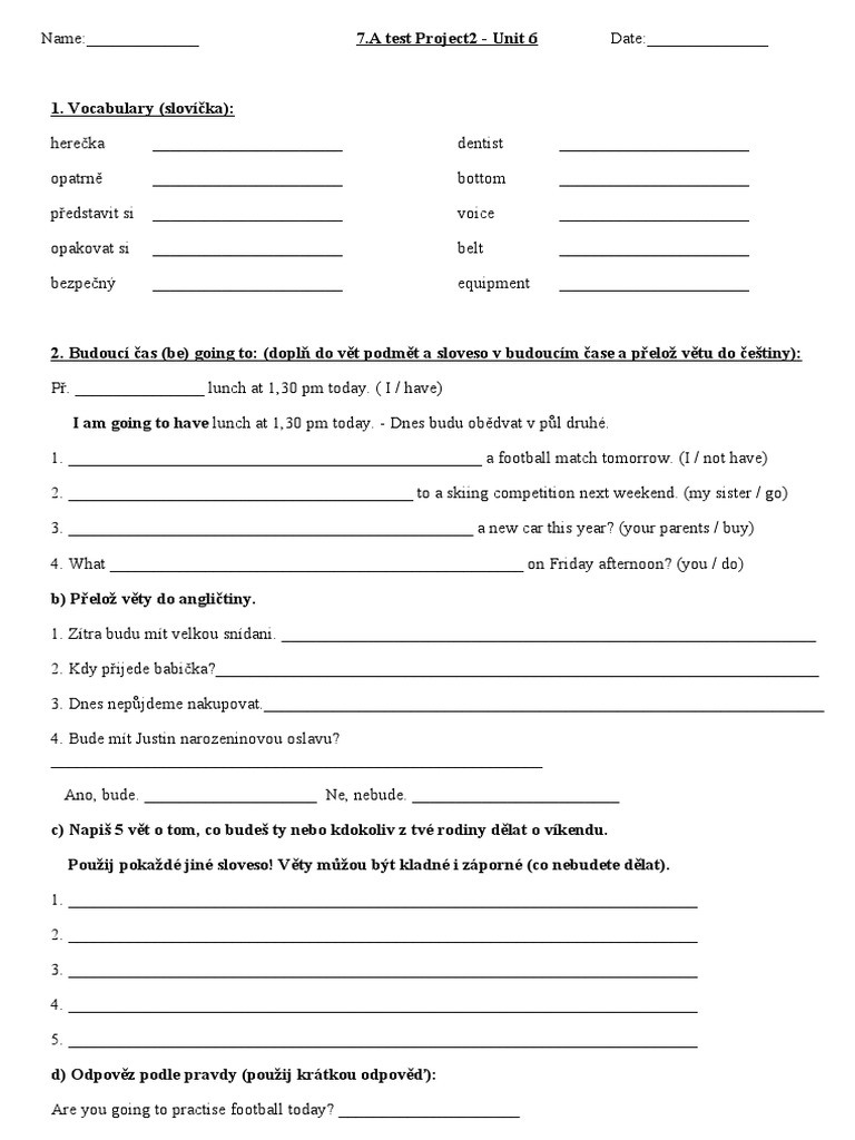 Project 2 - test unit 6 | PDF