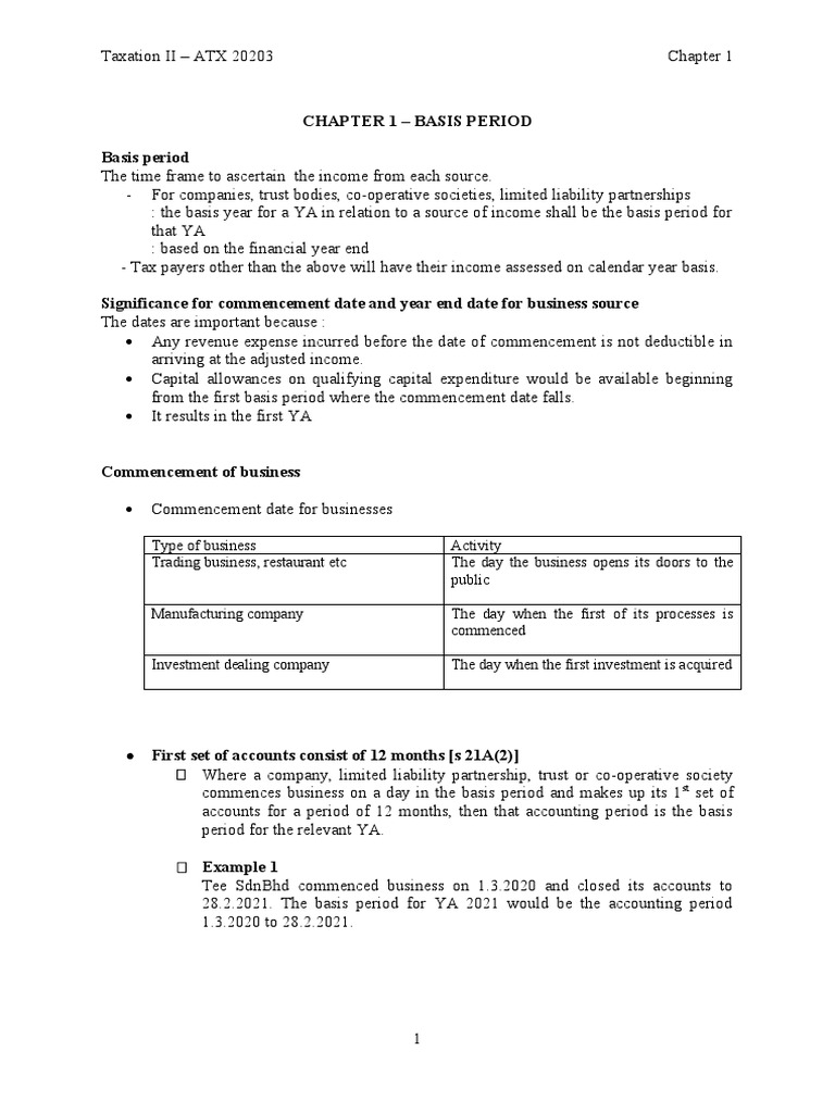 Chapter 1 - Basis Period | PDF