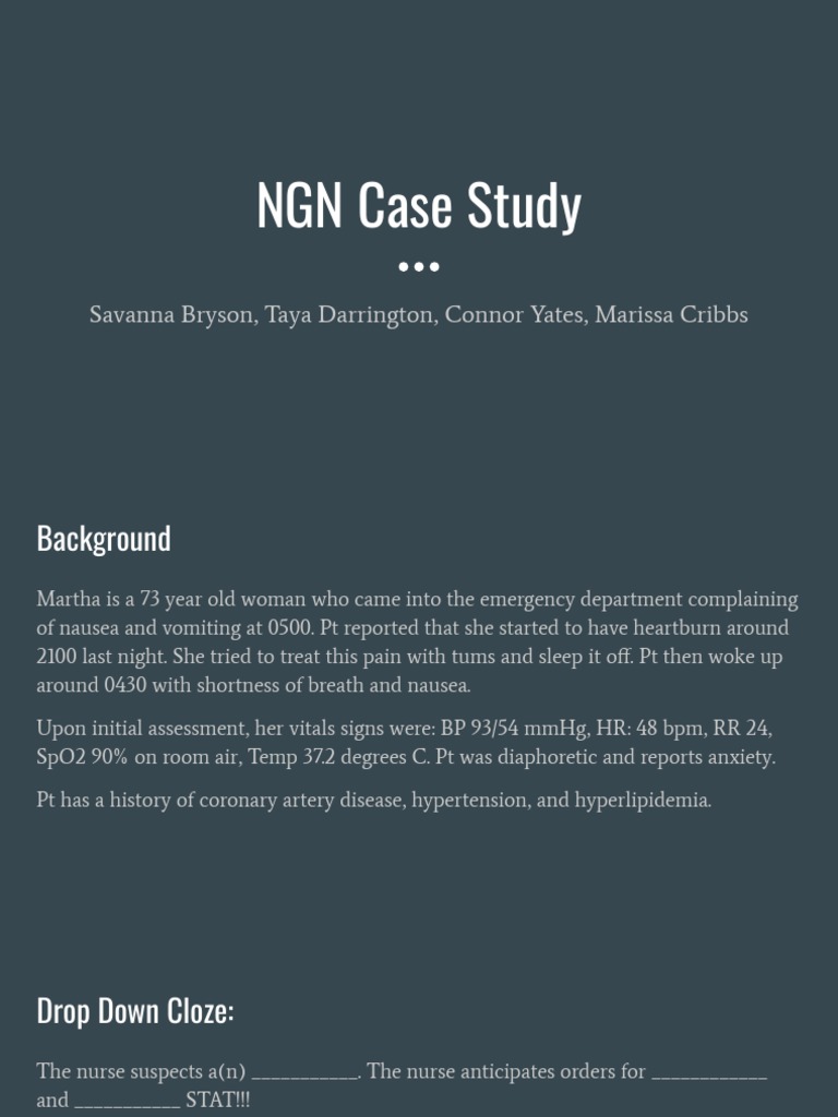 NGN Case Study 1 | PDF | Internal Medicine | Cardiovascular System