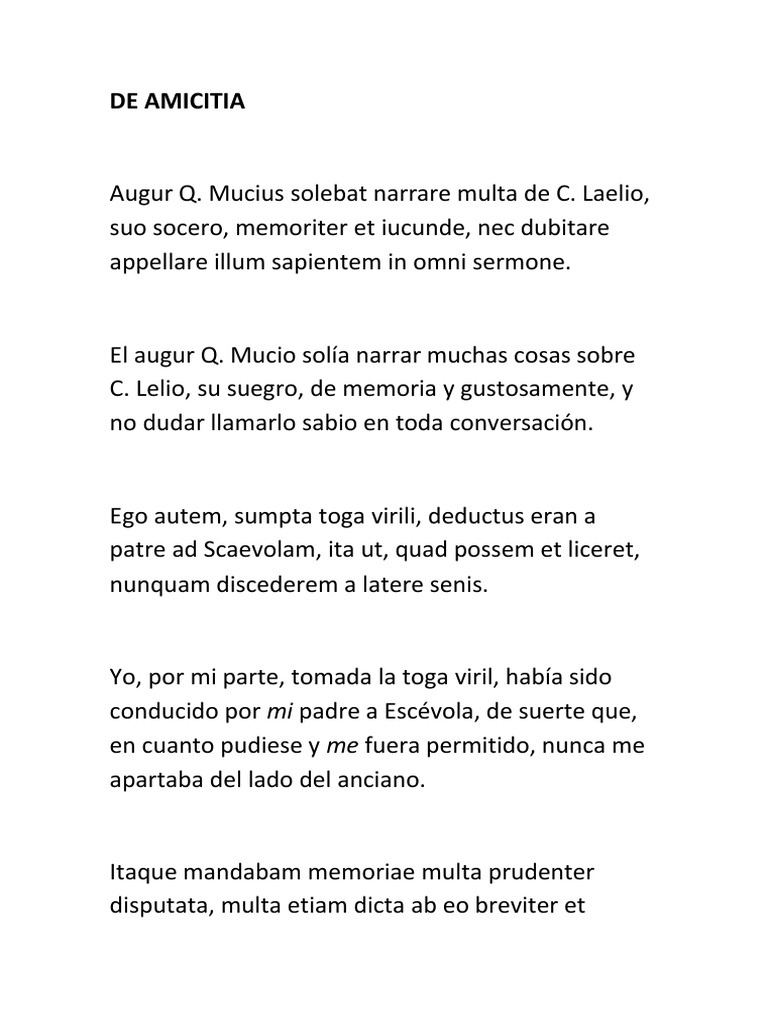 De Amicitia | PDF | Metafísica | Roma antigua