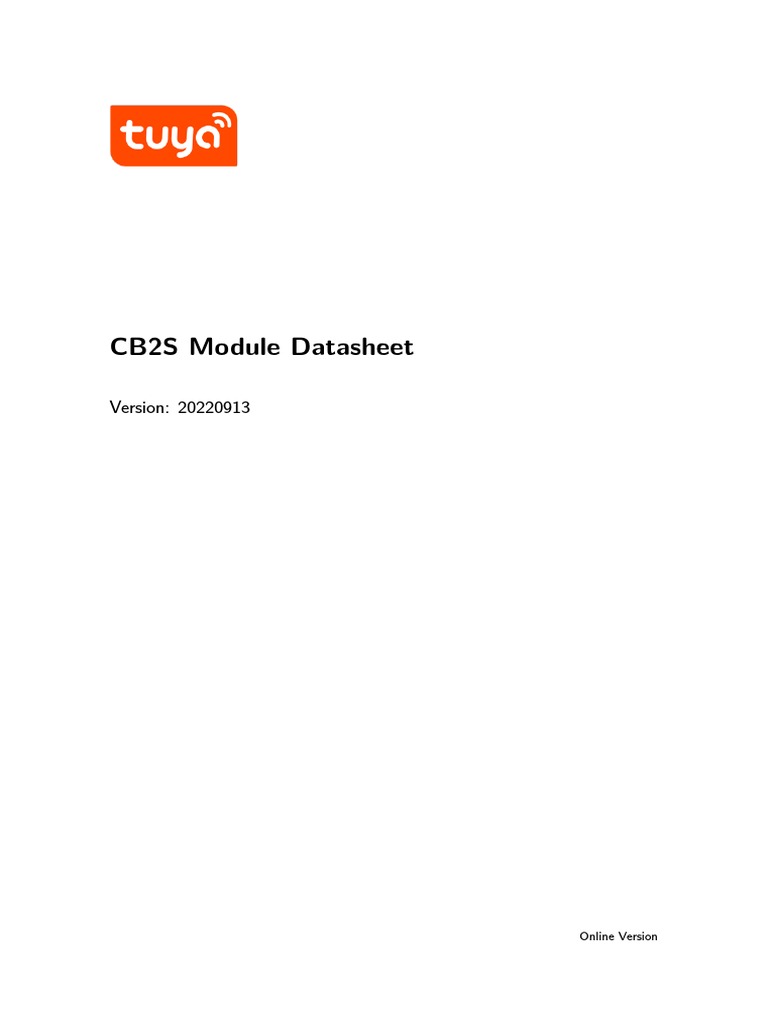 CB2S Module Datasheet - Tuya IoT Development Platform - Tuya IoT Development Platform | PDF ...