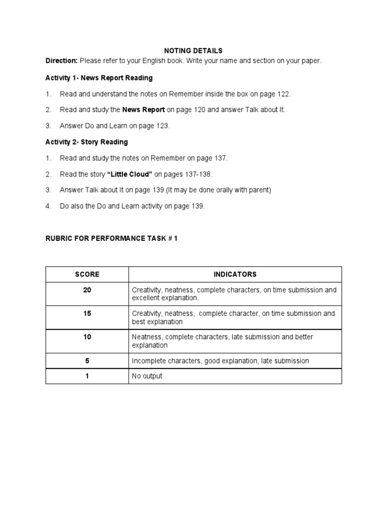 Lesson 3 -Noting Details | PDF