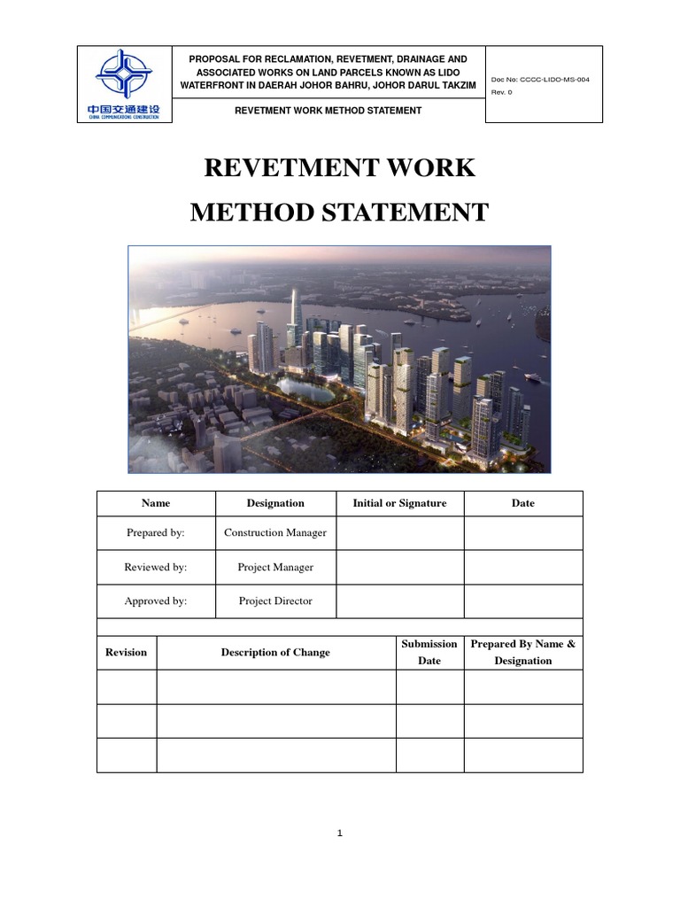 Method Statement of Revetment Works | PDF
