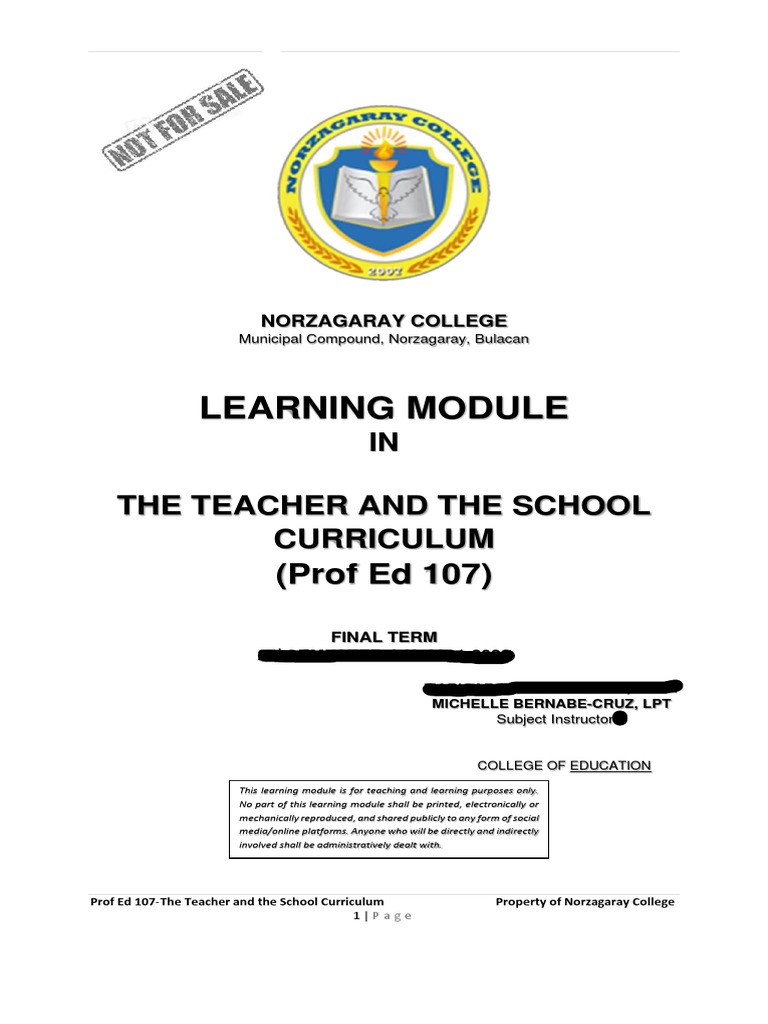 Prof Ed 107 Final | PDF | Educational Assessment | Curriculum