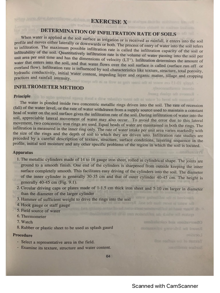 Infiltration Rate | PDF