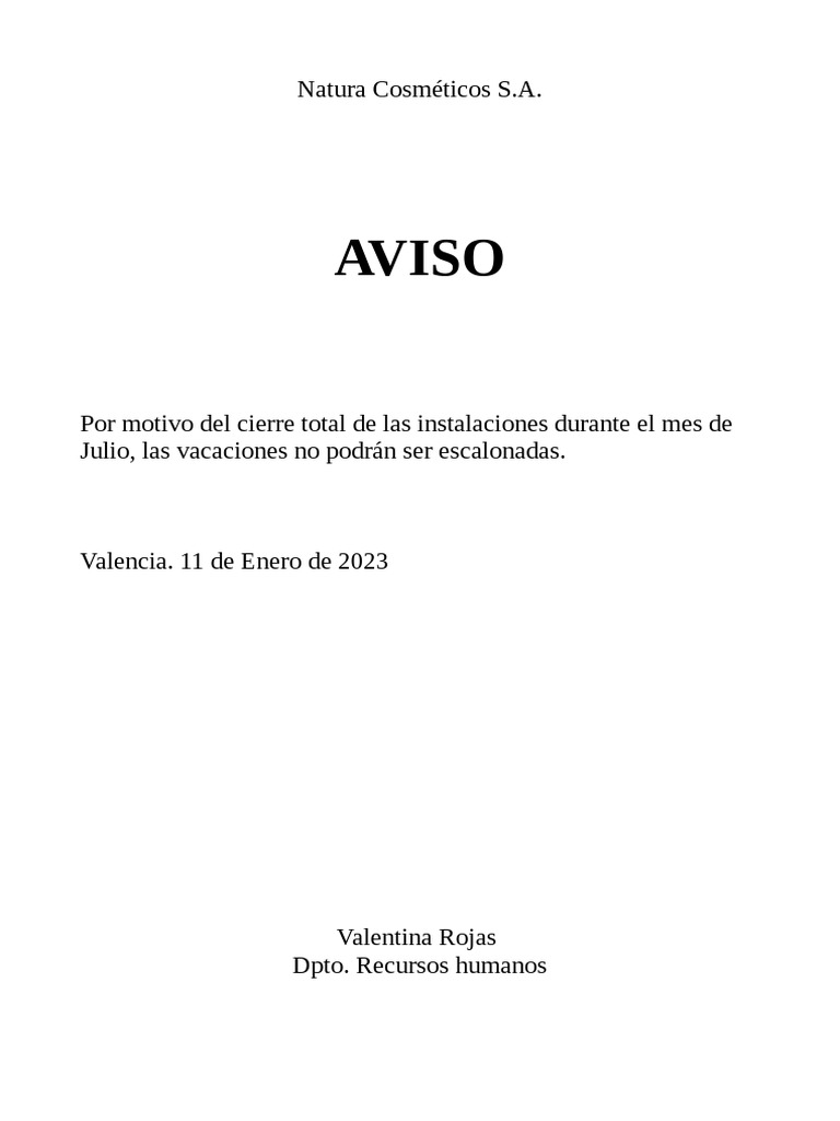 Estructura de Un Aviso | PDF