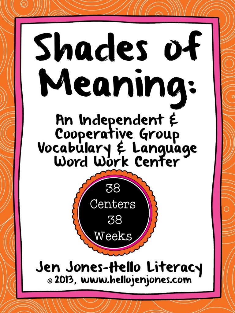 Shades of Meaning Vocabulary Center | PDF | Career & Growth | Language ...