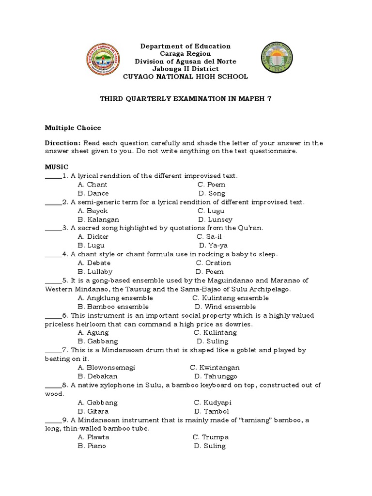 Mapeh-7 Third Quarter | Download Free PDF | Relaxation (Psychology)