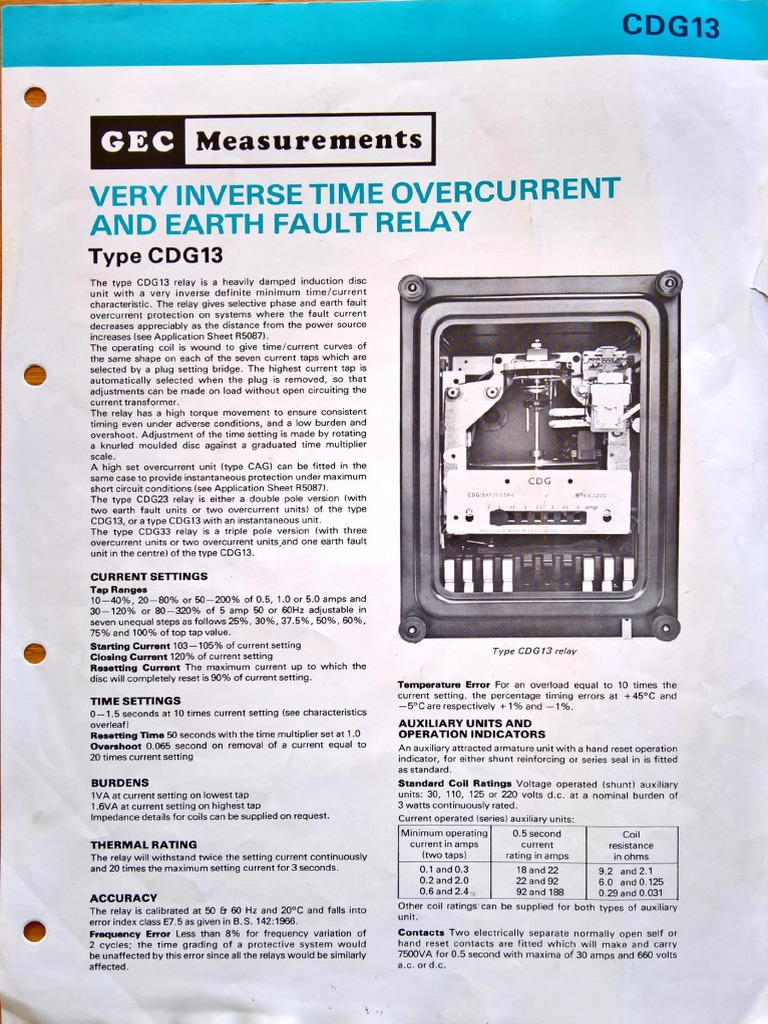 Protection CDG 13 | Download Free PDF | Relay | Alternating Current