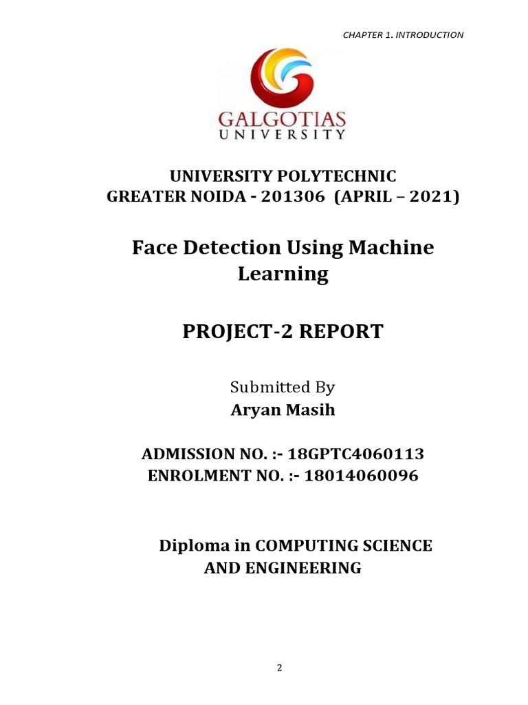 Aryan Face Detection Aryan Masih Pdf Artificial Neural Network