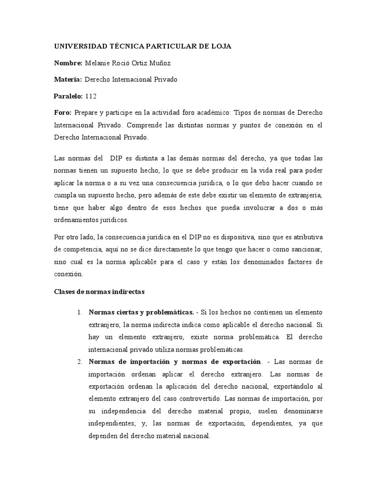 Foro - Normas Del DIP | PDF