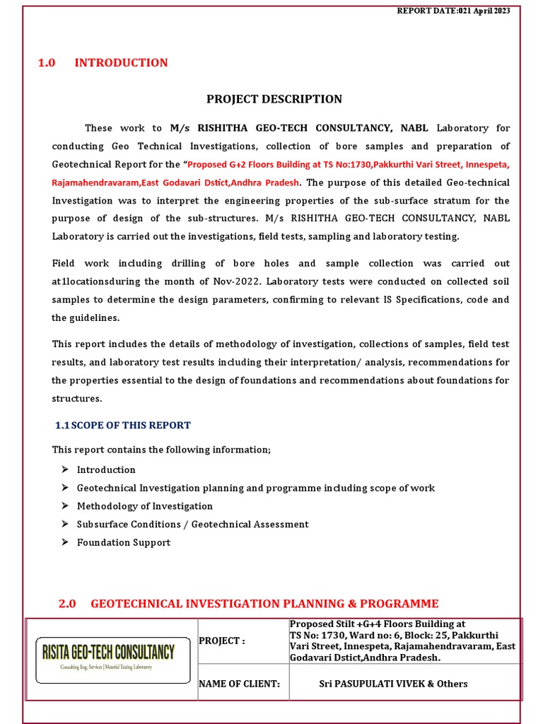 FINAL REPORT OF B KP Constructions | PDF | Geotechnical Engineering ...