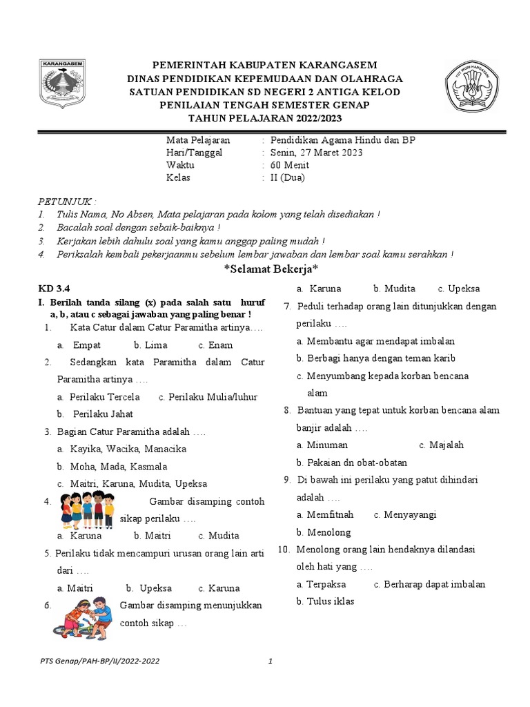 PTS Genap 2020-2021 Kelas 2 | PDF | Agama & Spiritualitas