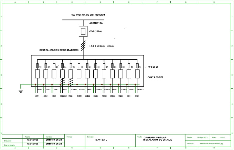 Diagrama Unifilar Instalación Enlace | PDF