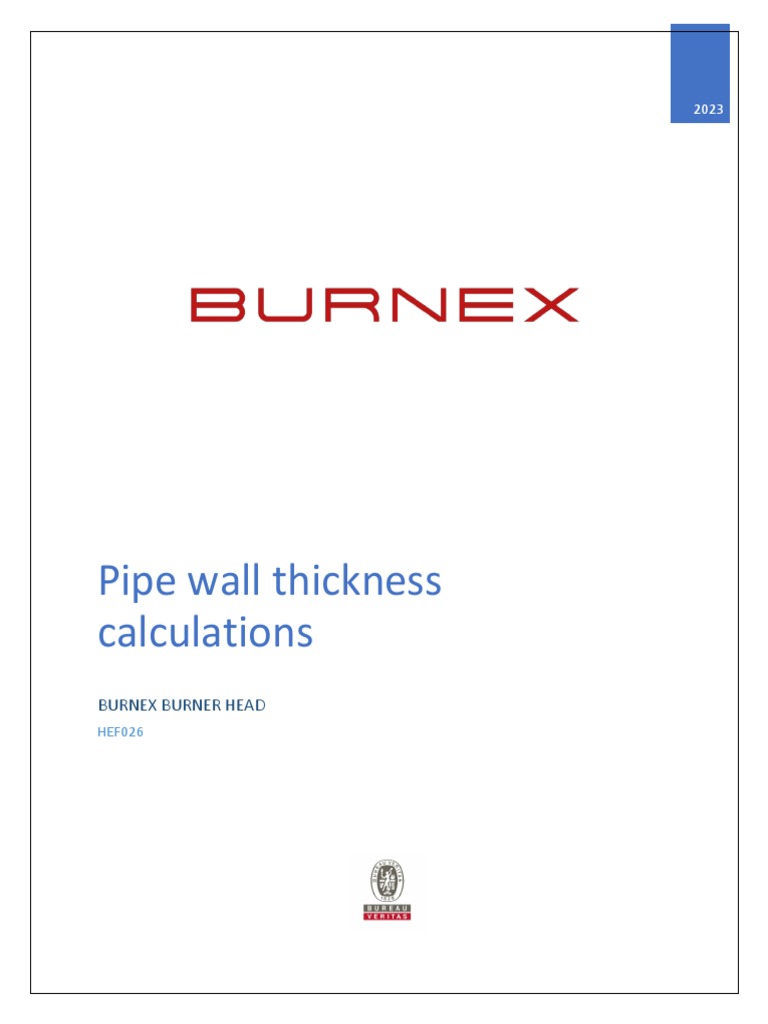 Pipe Wall Thickness Calculations: Burnex Burner Head | PDF | Pipe ...