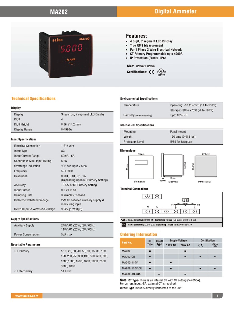 SELEC MA202 - Datasheet | PDF