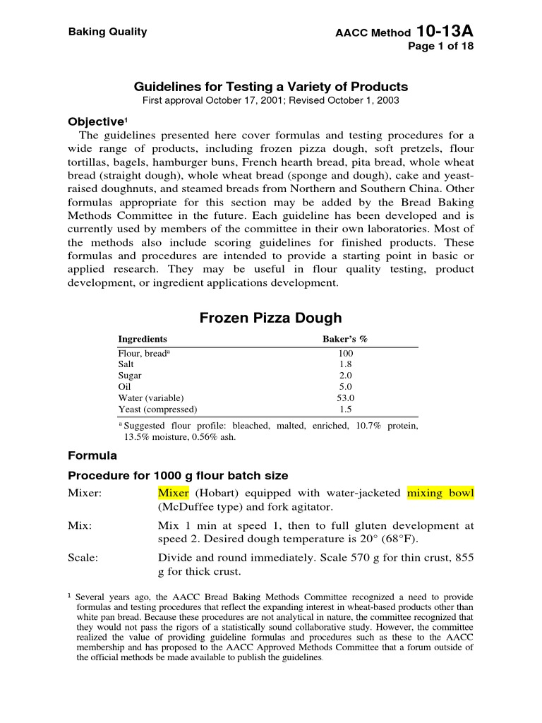 Aacc 10-13a | PDF | Breads | Dough
