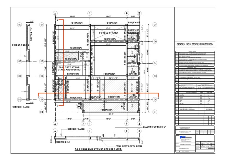 01 Ground Foor Roof Beam Layout | PDF | Concrete | Materials