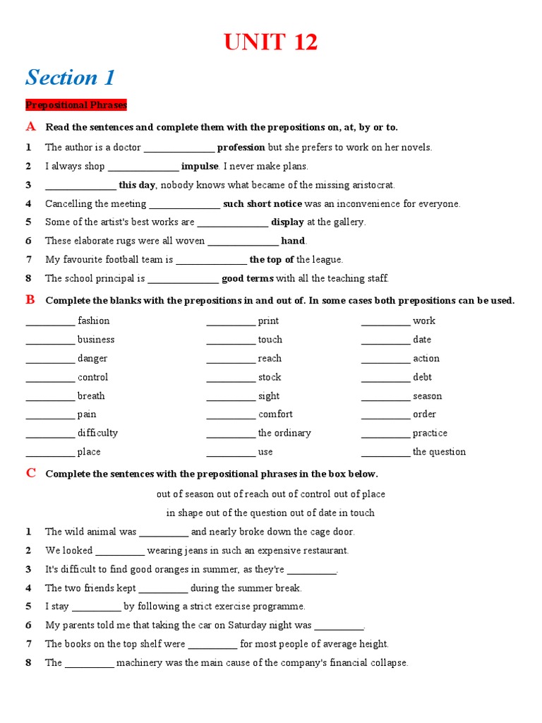 Use of English B2 - Unit 12 | Download Free PDF | Adjective | Noun