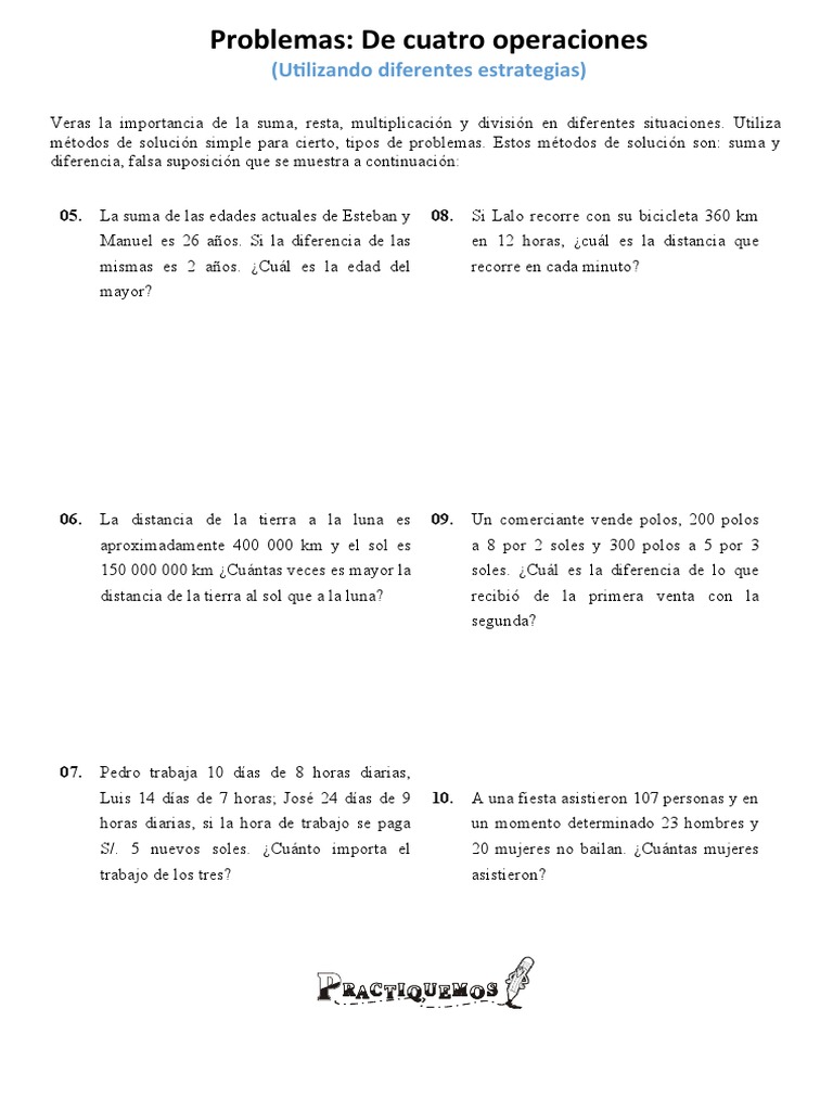 Problemas Matemáticos para Sexto Grado | PDF