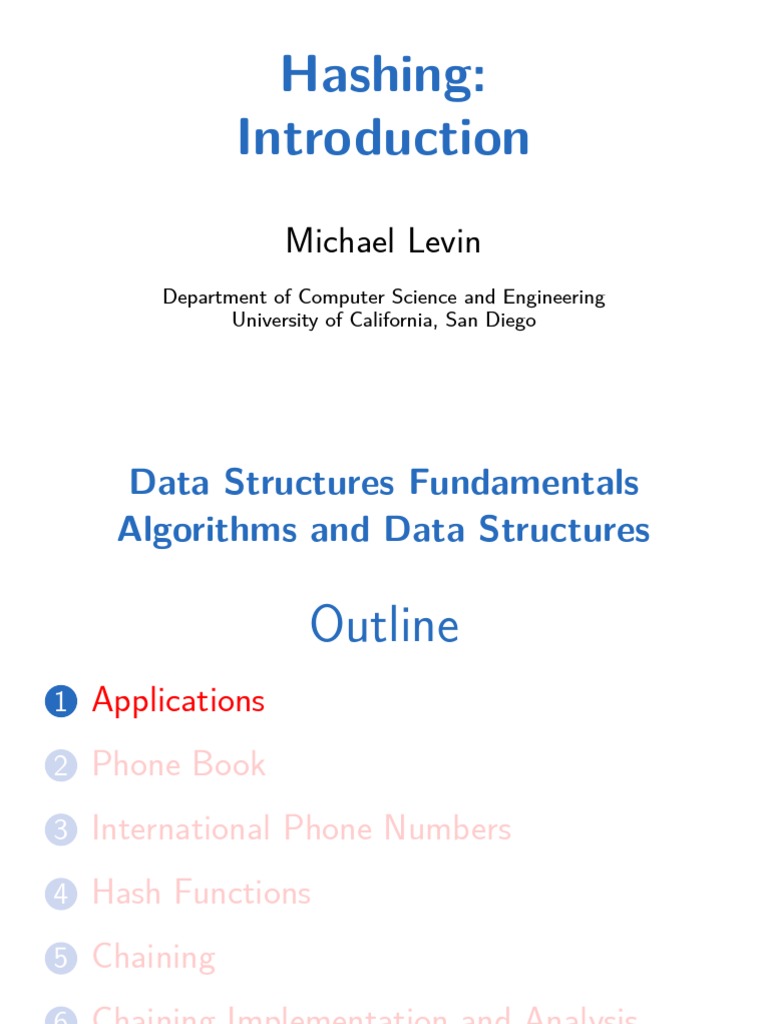 Hashing:: Michael Levin | Download Free PDF | Computing | Algorithms And Data Structures