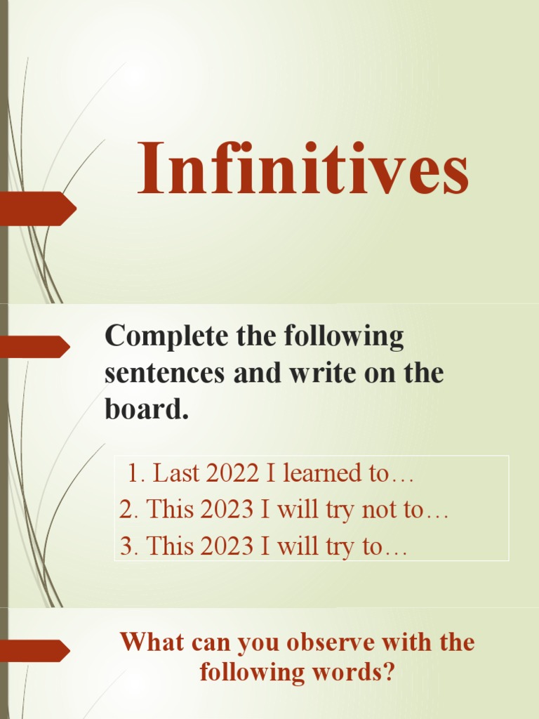Infinitives | PDF