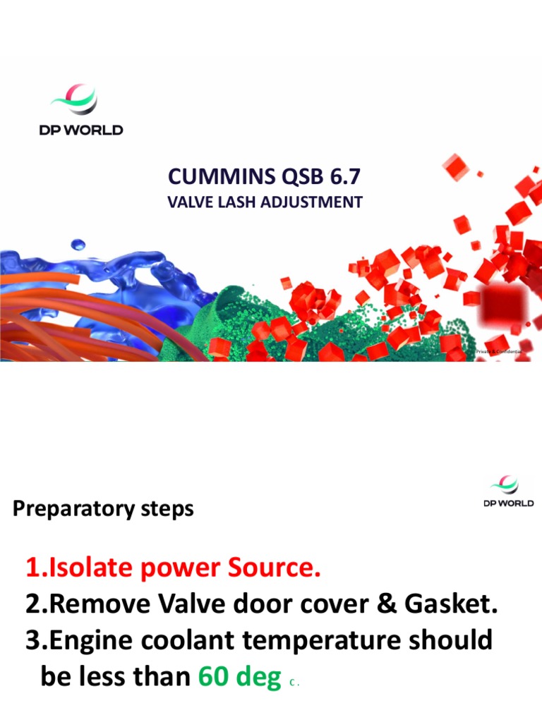 Cummins QSB 6.7: Valve Lash Adjustment | PDF