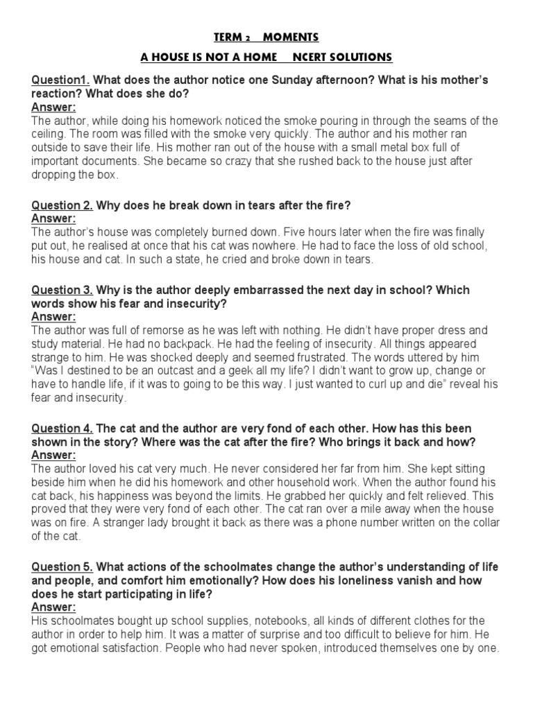 A House Is Not A Home Term 2 | PDF | General Fiction