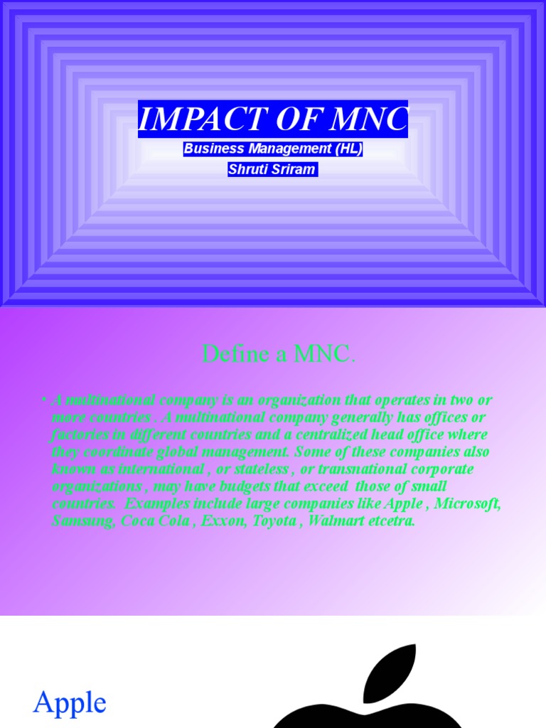 Impact of MNC's in Host Countries | PDF | Multinational Corporation ...