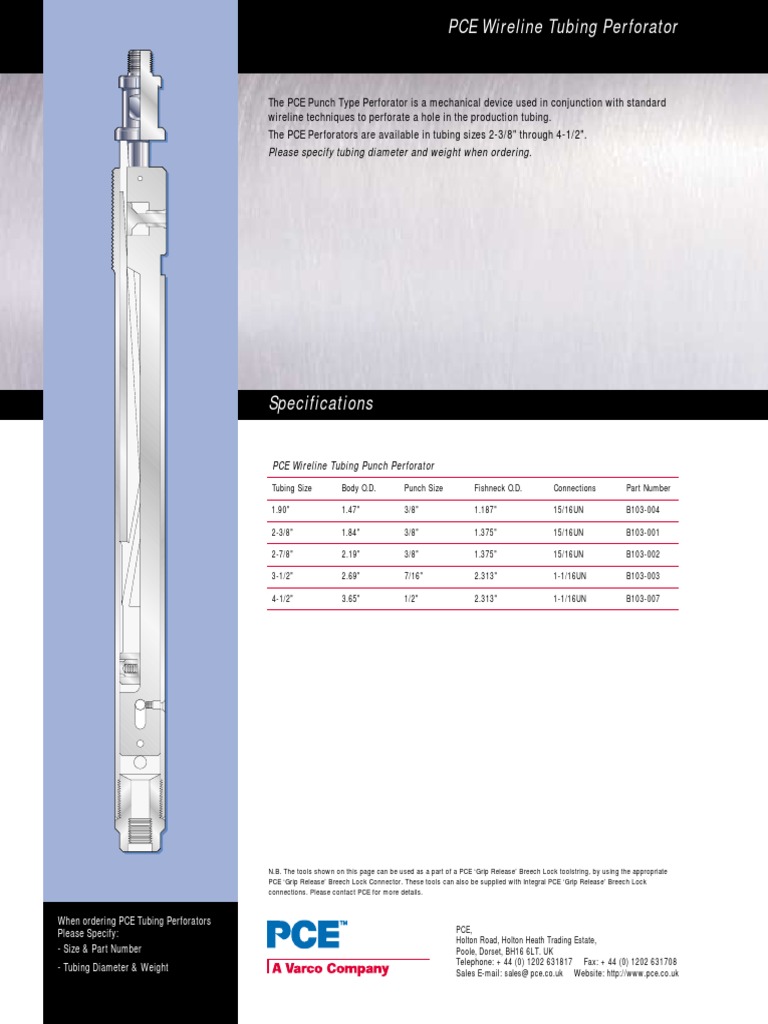 Please Specify Tubing Diameter and Weight When Ordering.: R o T A R o F ...