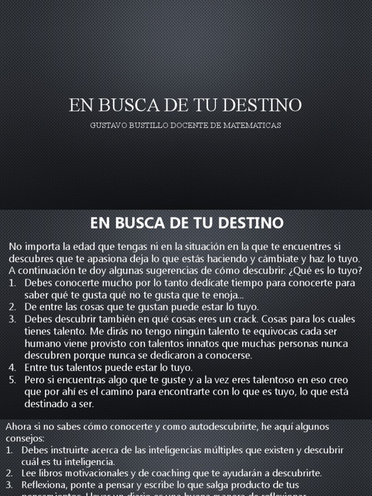 Encuentra tu destino personal | PDF