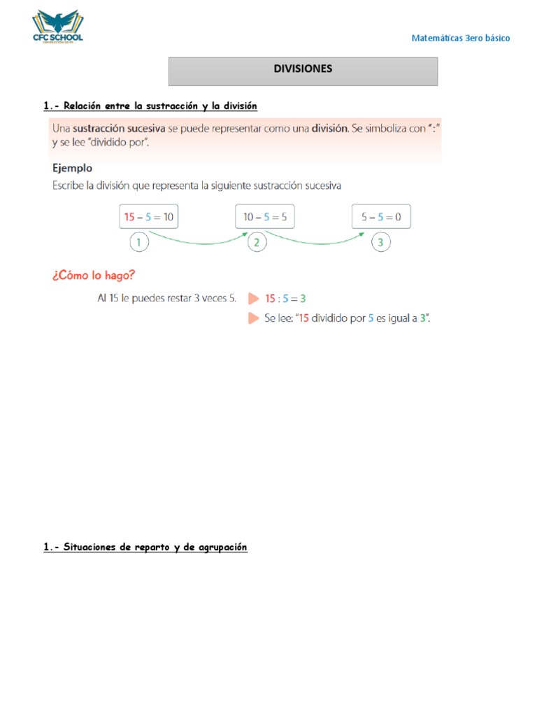Divisiones 3ero Basico | PDF | Métodos y materiales de enseñanza