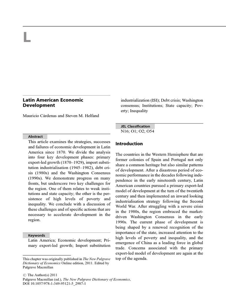 Latin American Economic Development | PDF
