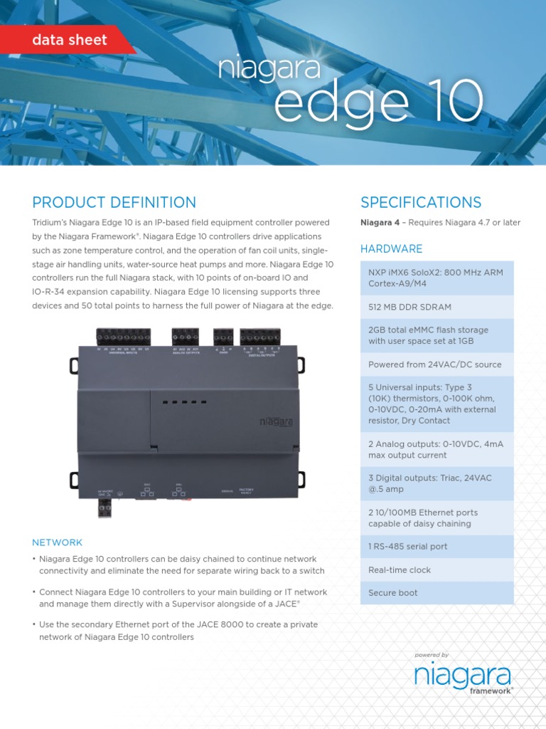 Niagara Edge 10 Data Sheet - Tridium | PDF | Computer Network ...