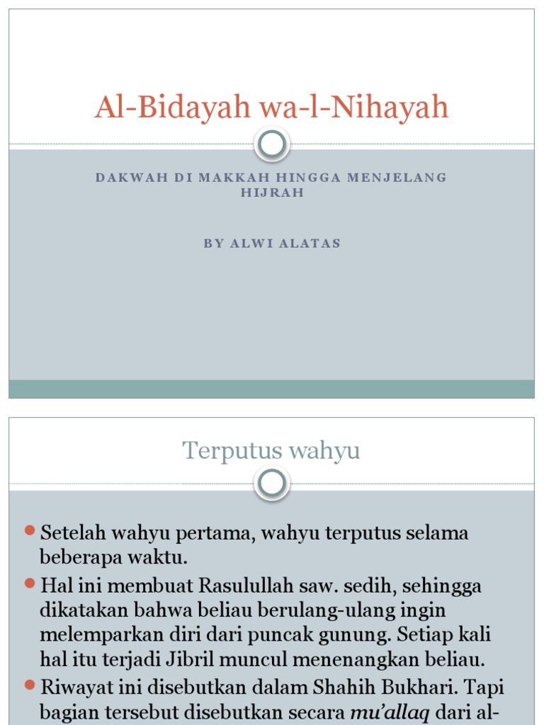 Al-Bidayah Wa-L-Nihayah: Dakwah Di Makkah Hingga Menjelang Hijrah | PDF | Agama & Spiritualitas