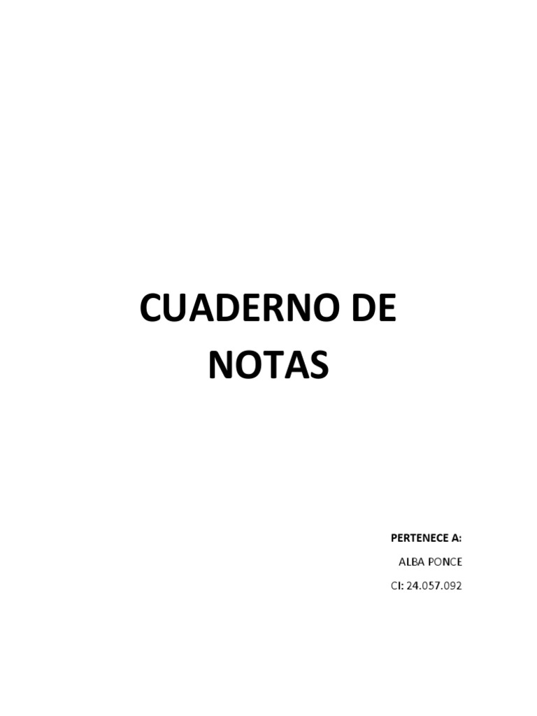 Cuaderno de Notas | PDF