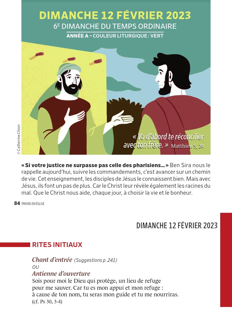6 Dimanche Du Temps Ordinaire: Va D'abord Te Réconcilier Avec Ton Frère ...