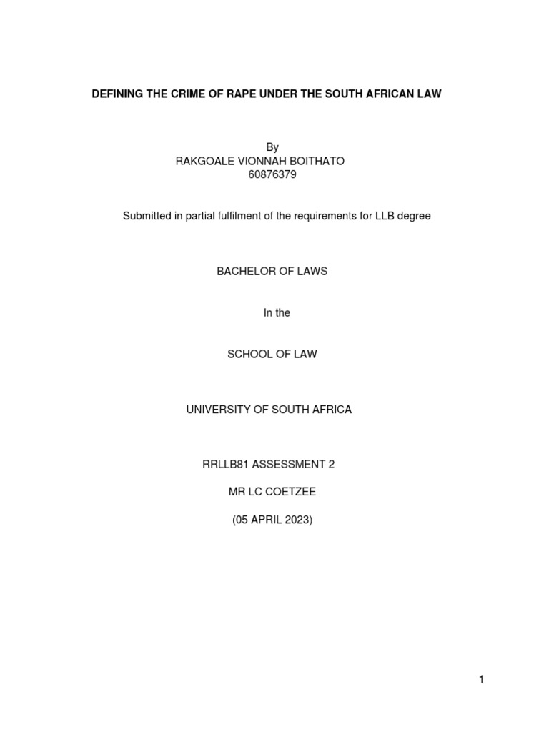RRLLB81 Ass02 60876379 2023 | PDF | Rape | Crimes