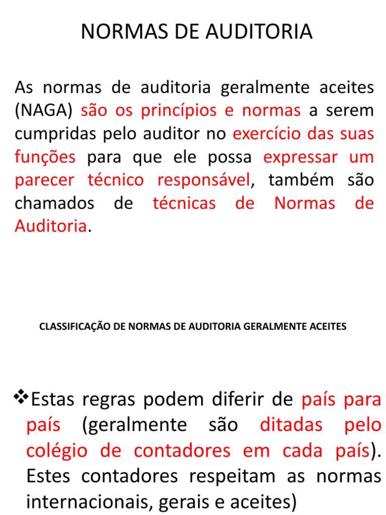 Normas de Auditoria | PDF | Contabilidade | Relatório anual