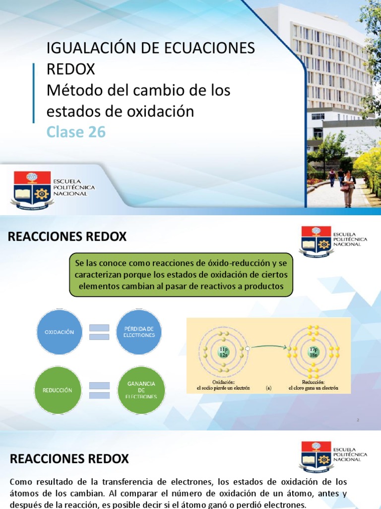 Clase 26. Diapositivas - Igualación Ecuaciones REDOX | PDF | Redox | Química