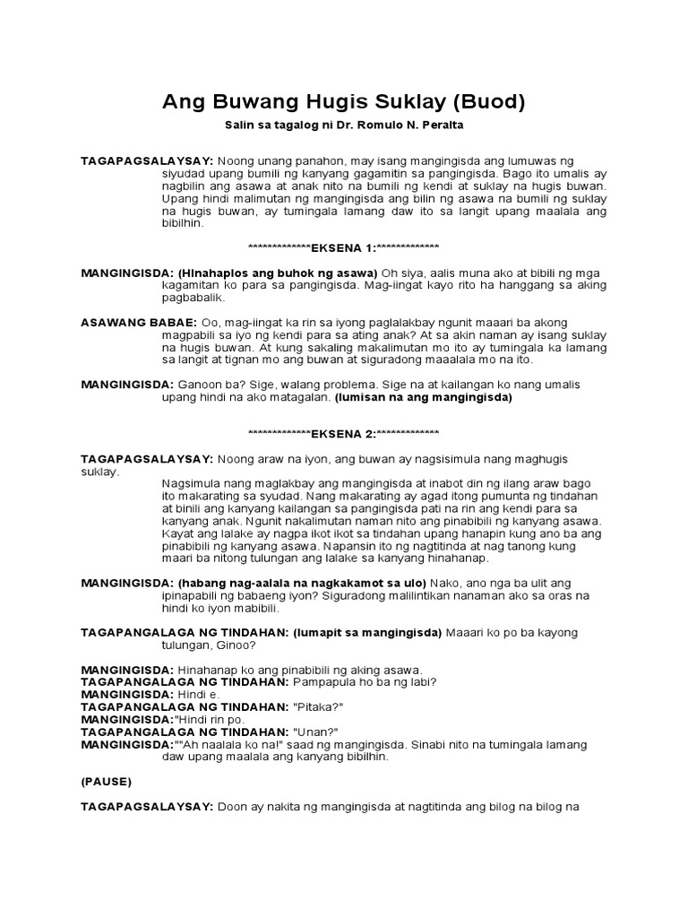 Ang Buwang Hugis Suklay ROLE PLAY) | PDF