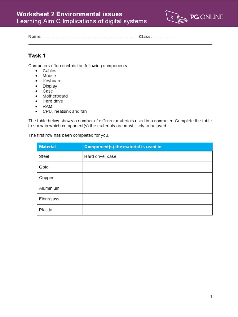 Topic 2 Worksheet 2 | PDF