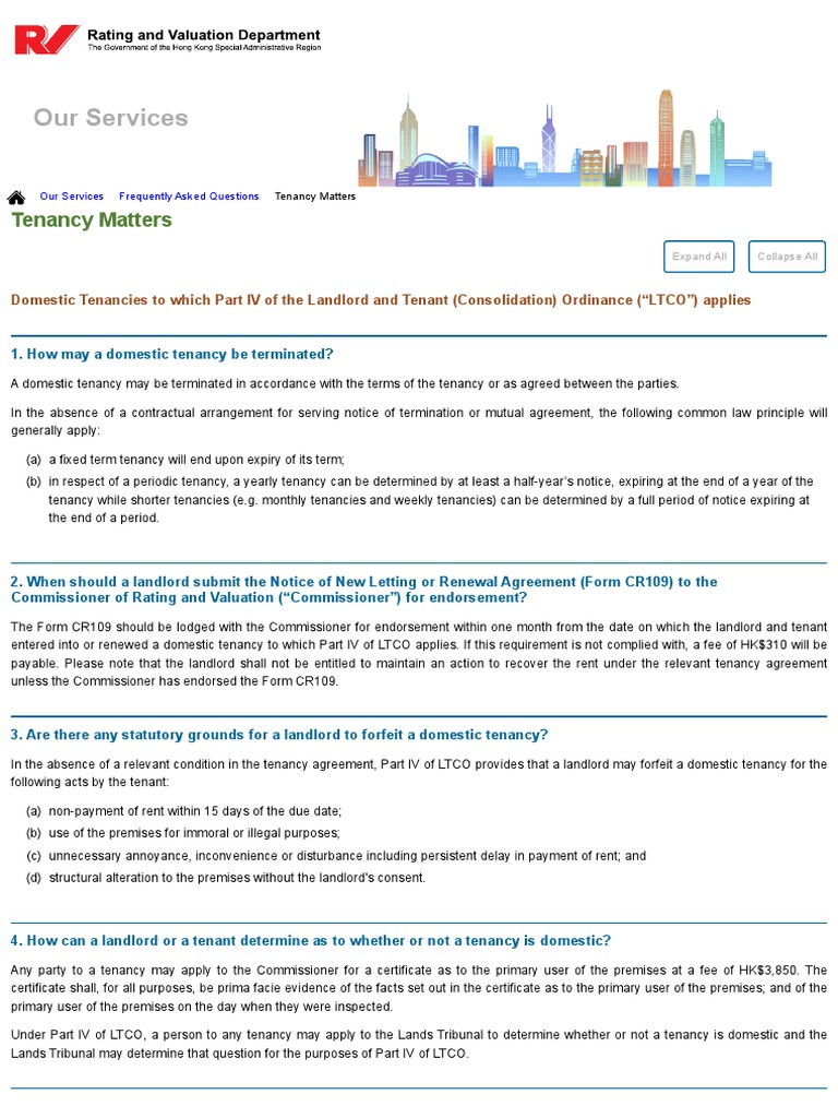 Rating and Valuation Department - Tenancy Matters | PDF | Leasehold ...