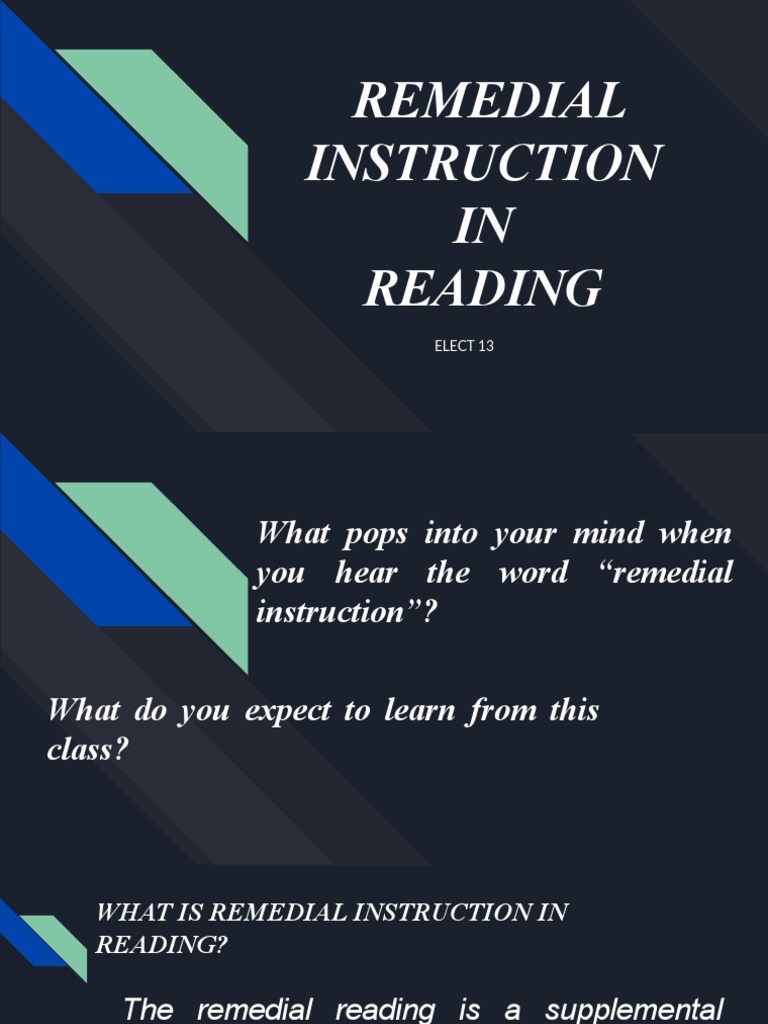 Remedial Instruction (Intro) | PDF