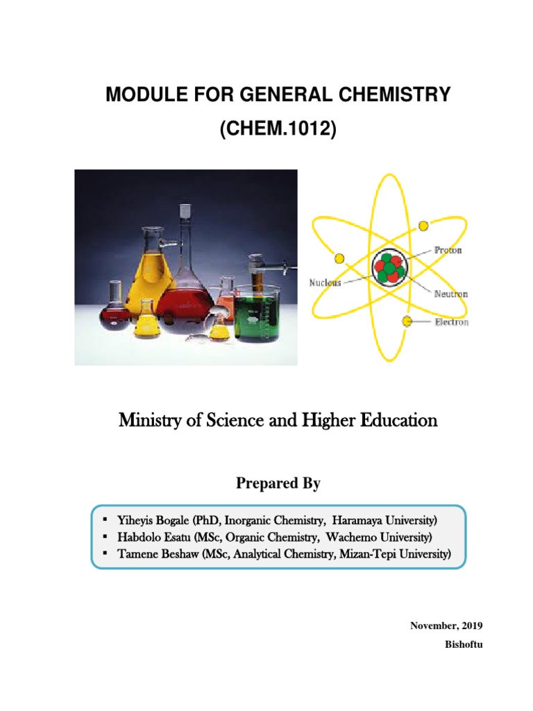 Module For General Chemistry (CHEM.1012) : Ministry of Science and ...