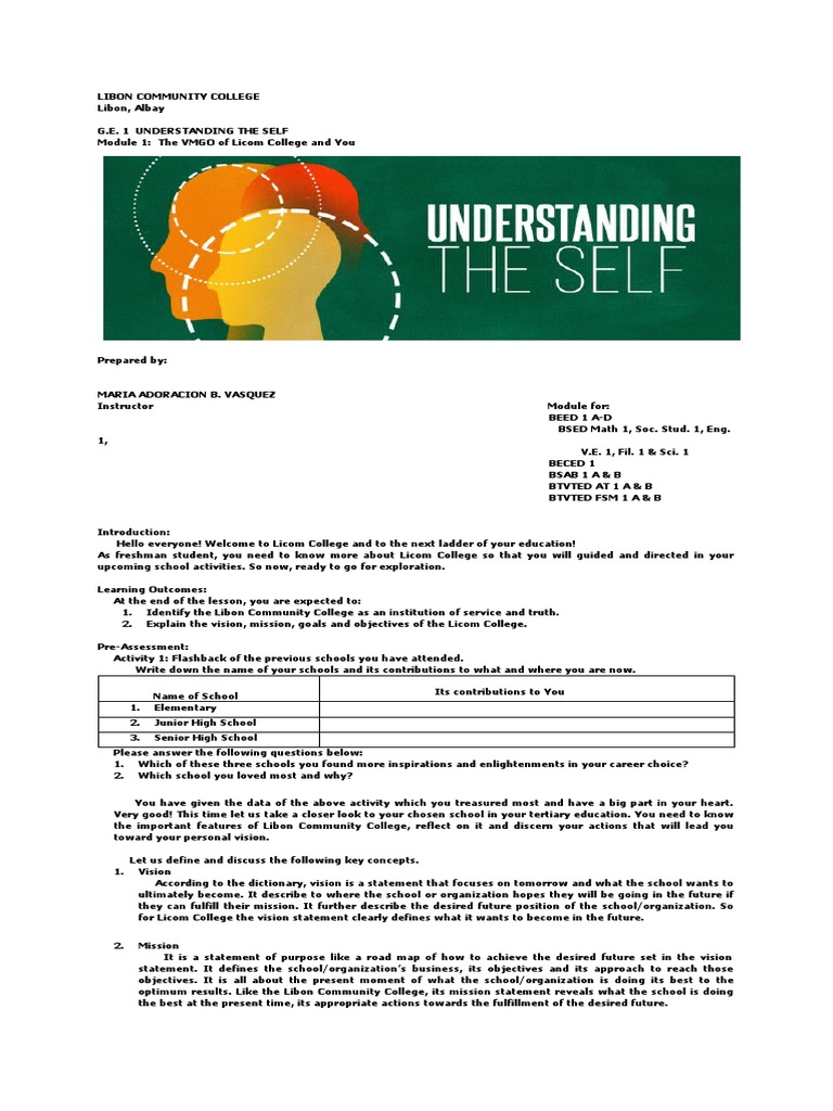 G.E. 1 Module 1 | PDF