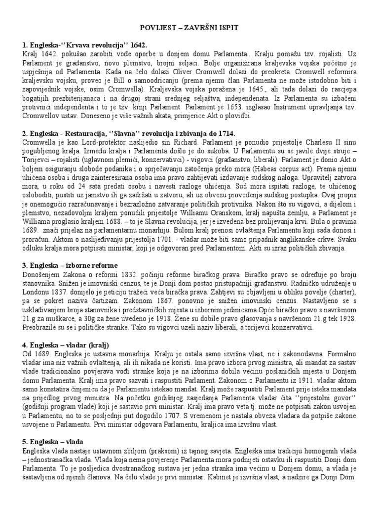 POVIJEST - Završni Ispit | PDF