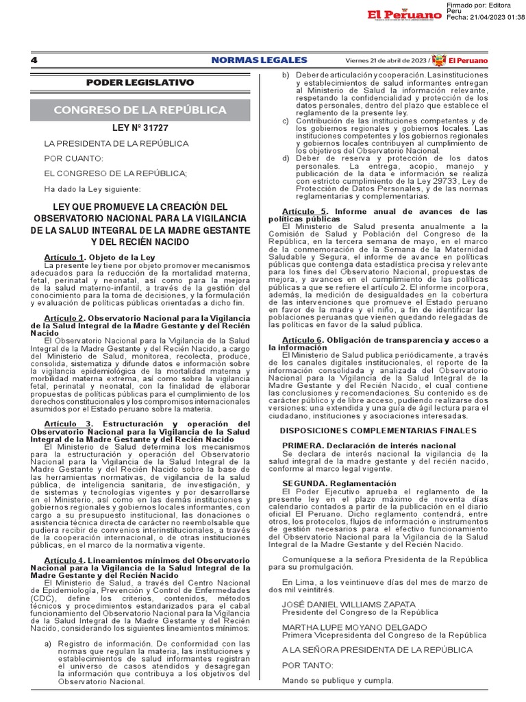 Ley #31727 | PDF