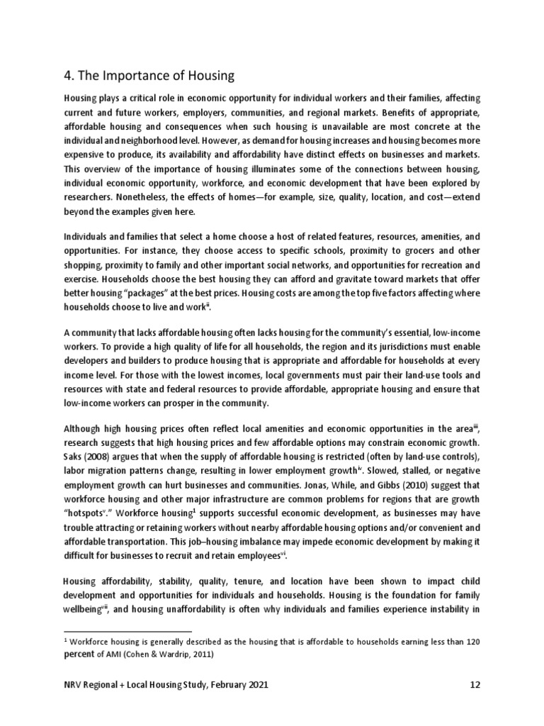 Importance of Housing | PDF | Economic Growth | Affordable Housing