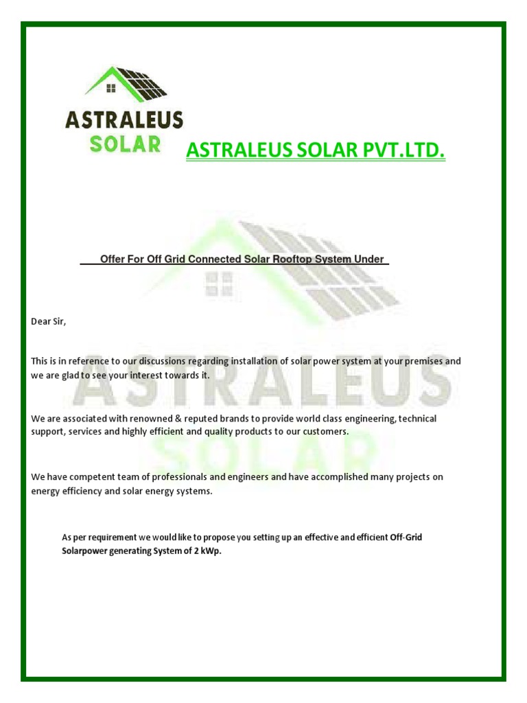 Quotation 2KW Off Gride Poly | PDF | Photovoltaic System | Solar Power